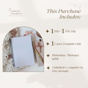 Printify Black Spiral Notebook Mockup Drag and Drop Notebook Canva Template Elegant Planner PSD ...