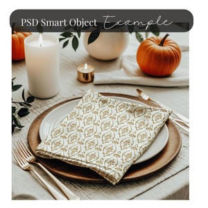 Napkin Mockup Drag and Drop Cocktail Napkin Canva Template Fall Napkin ...