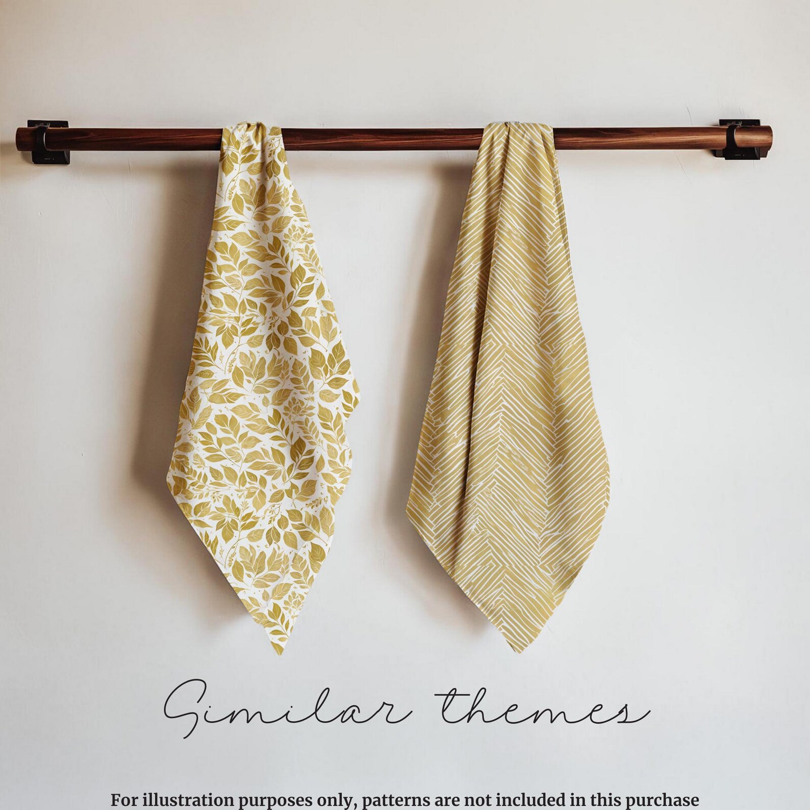 Tea Towel Mockup Rustic Canva Set of 2 Kitchen Towel PSD Template Hand ...