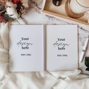 Hardcover Journal Front and Back Mockup Drag and Drop Planner Canva ...
