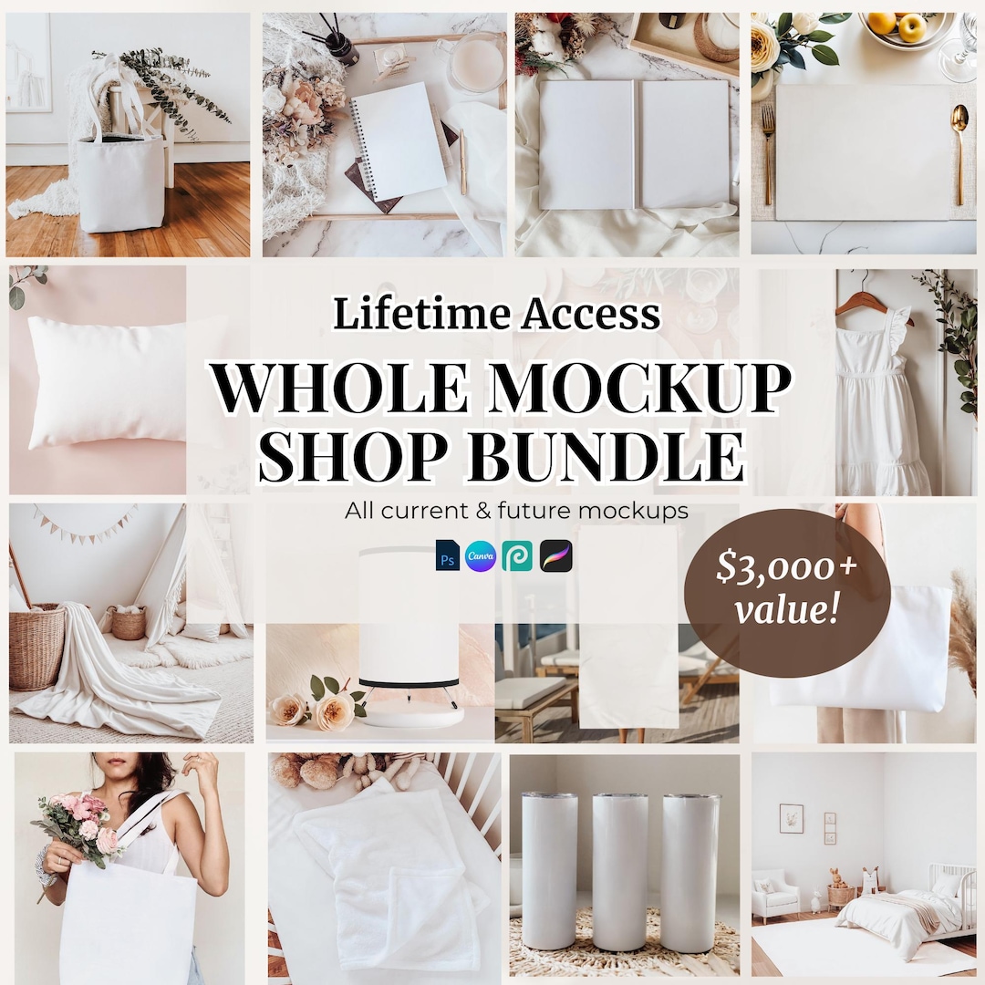 Whole Shop Mockup Bundle Lifetime Access Mockup Canva PSD Mockup Bundle ...