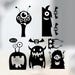 Giant Halloween Monster Window Clings 10PCS Cute Wiggly Monster, Bat ...