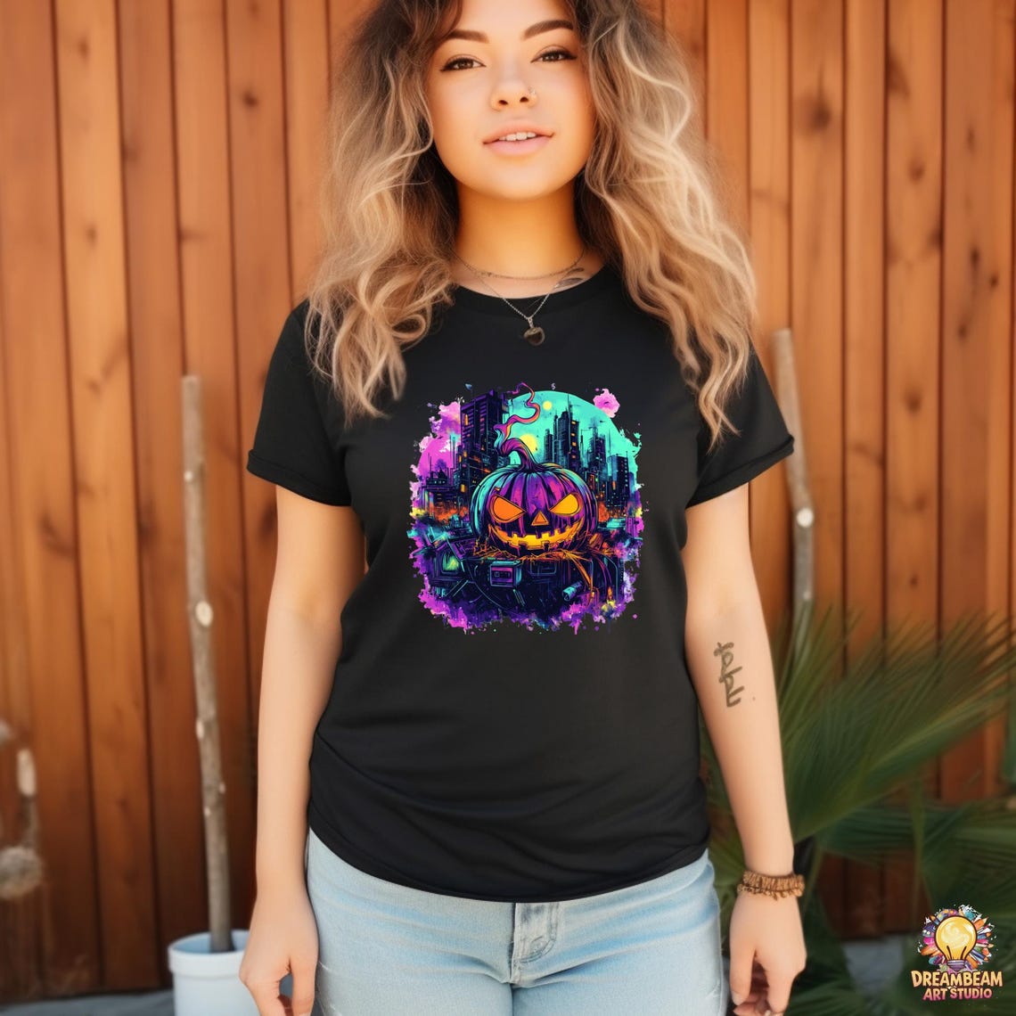 Cyberpunk Halloween Pumpkin PNG, Neon City Jack-o-lantern, Spooky ...
