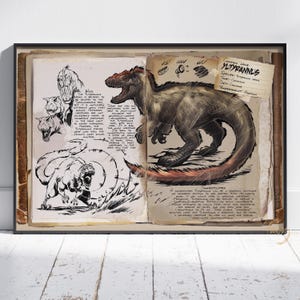 Ark Survival Evolved Poster Ark Creatures Wall Art Rolled Canvas Print ...