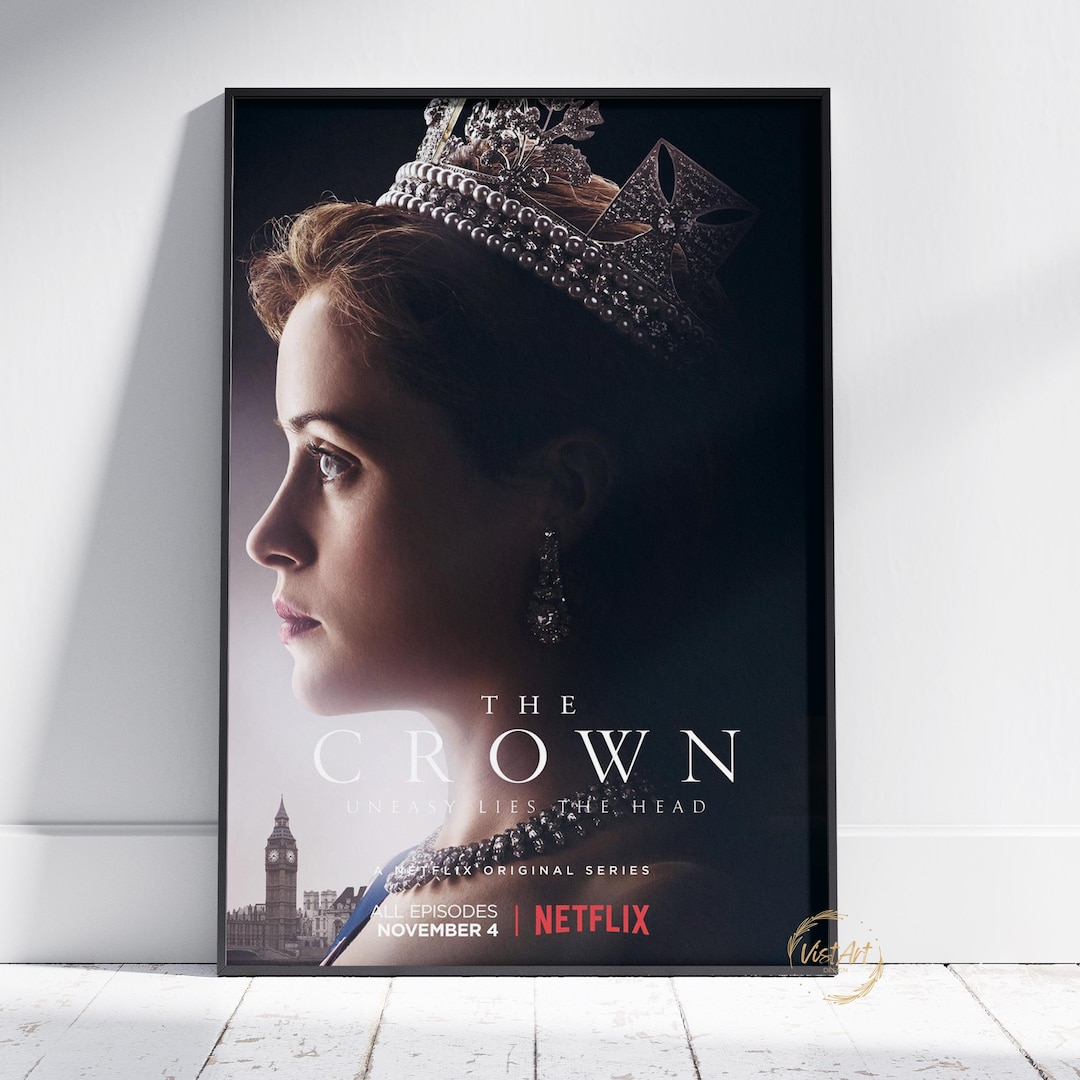 The Crown Poster Queen Elizabeth Wall Art Rolled Canvas Print High ...