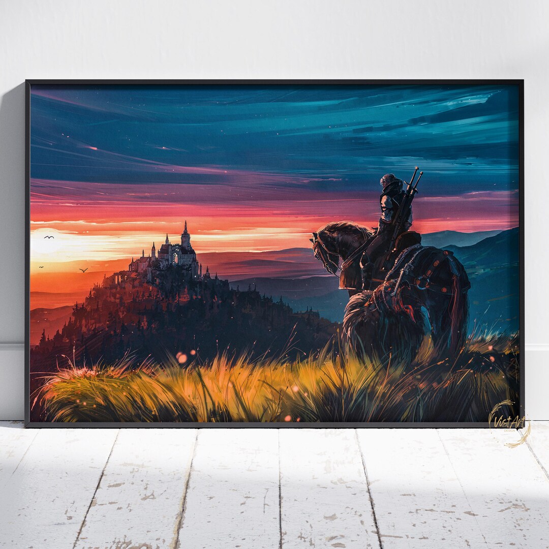 The Witcher 3 Wild Hunt Poster Geralt of Rivia Wall Art Rolled Canvas ...