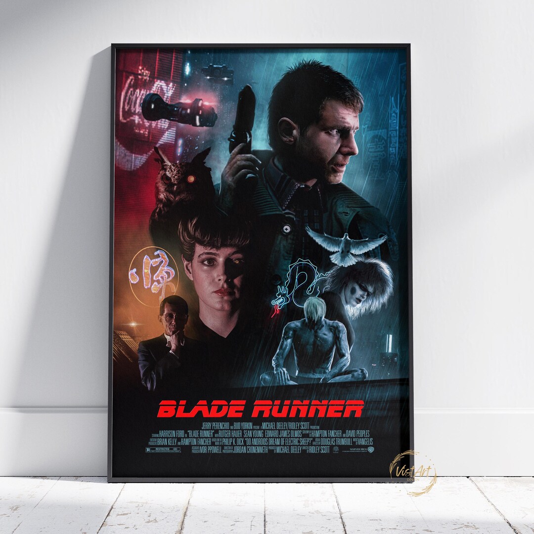 Blade Runner Poster Deckard Wall Art Rolled Canvas Print High Quality ...