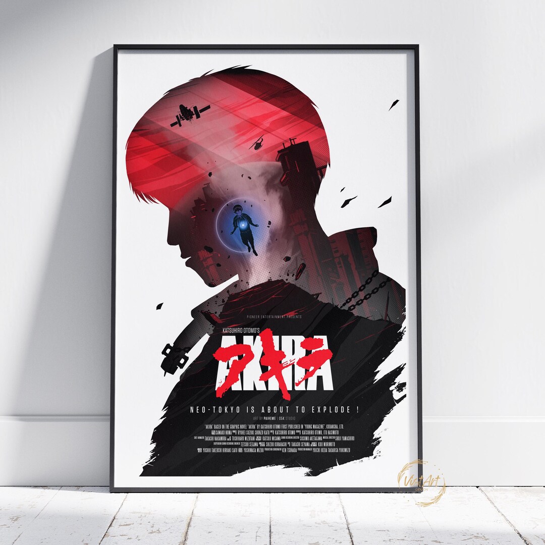 Akira Poster Shotaro Kaneda Wall Art Rolled Canvas Print High Quality ...