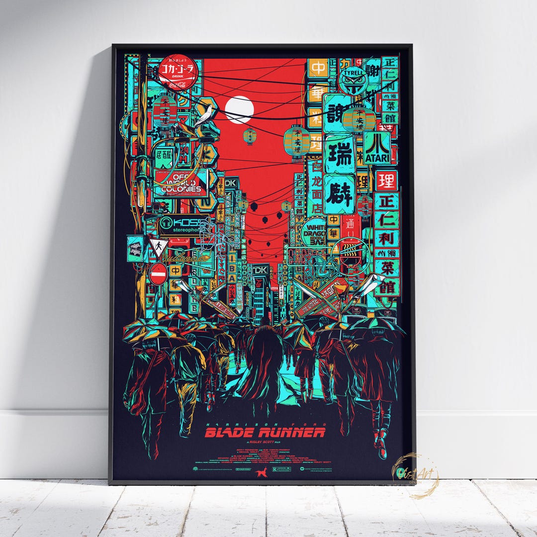 Blade Runner Poster Deckard Wall Art Rolled Canvas Print High Quality ...