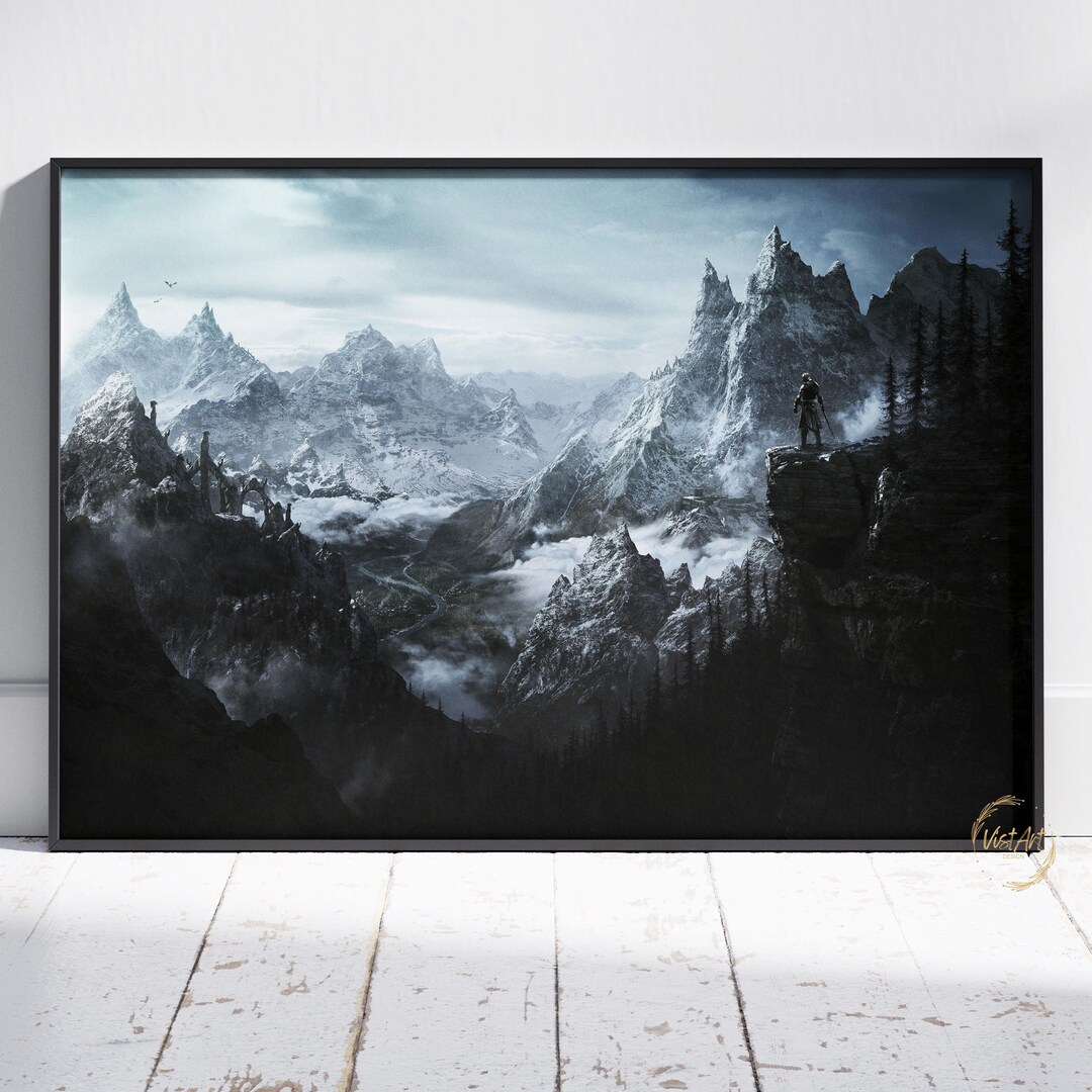 The Elder Scrolls V Skyrim Poster Dragonborn Wall Art Rolled Canvas ...