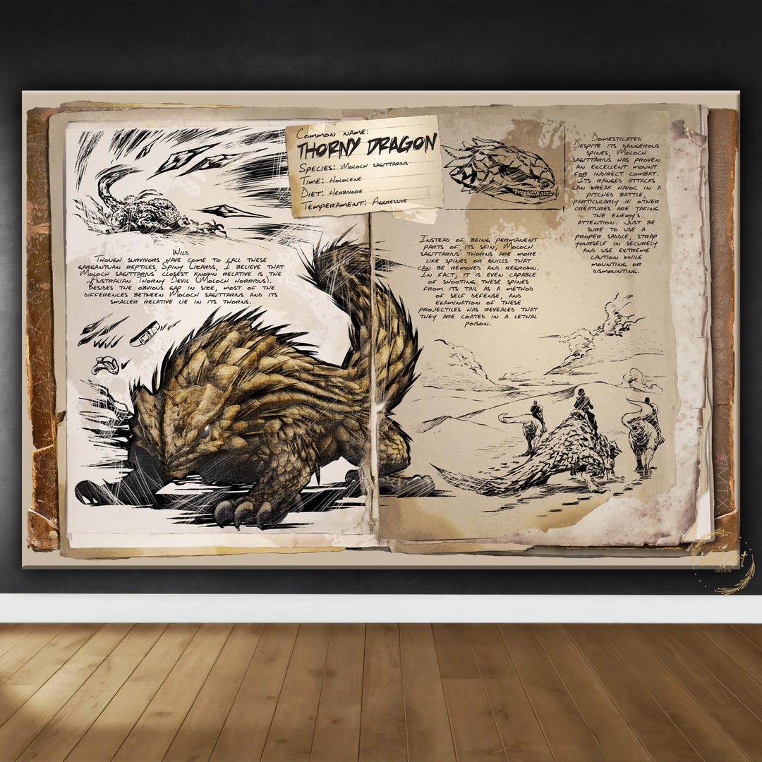 Ark Survival Evolved Poster Ark Creatures Wall Art Rolled Canvas Print ...