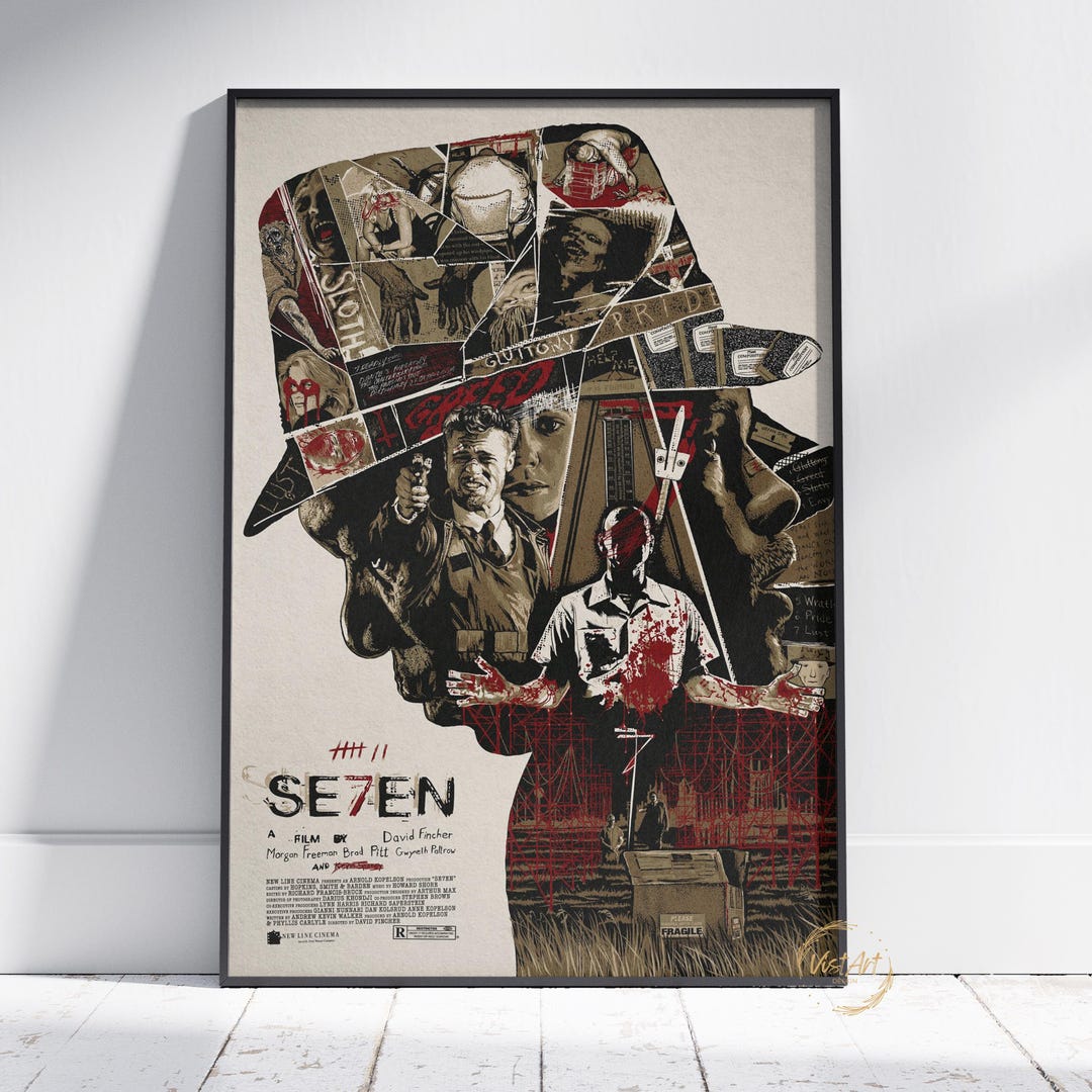 Se7en Poster Somerset Wall Art Rolled Canvas Print High Quality Movie ...