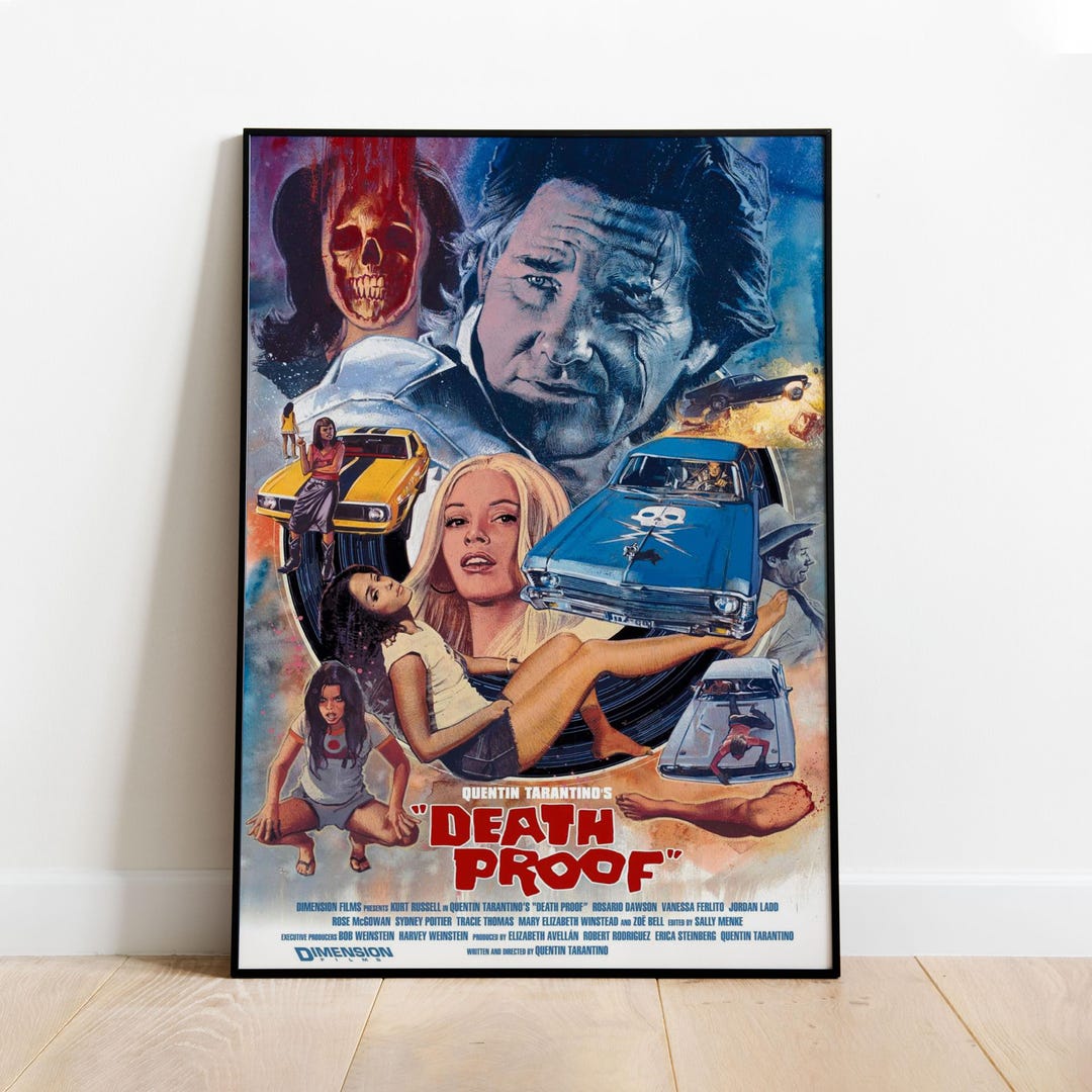 Death Proof Poster Kurt Russell Wall Art Rolled Canvas Print High ...