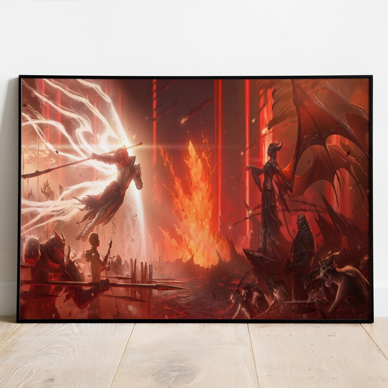 Diablo IV Poster Barbarian Girl Wall Art Rolled Canvas Print High ...