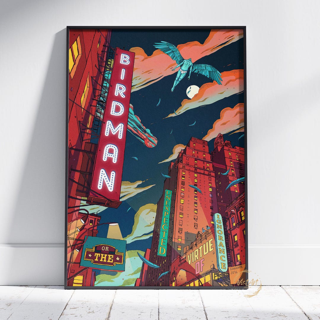Birdman Poster Riggan Wall Art Rolled Canvas Print High Quality Movie ...