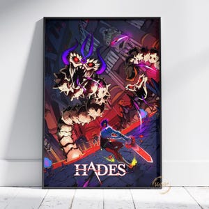 Hades Poster Zagreus Wall Art Rolled Canvas Print High Quality Game ...