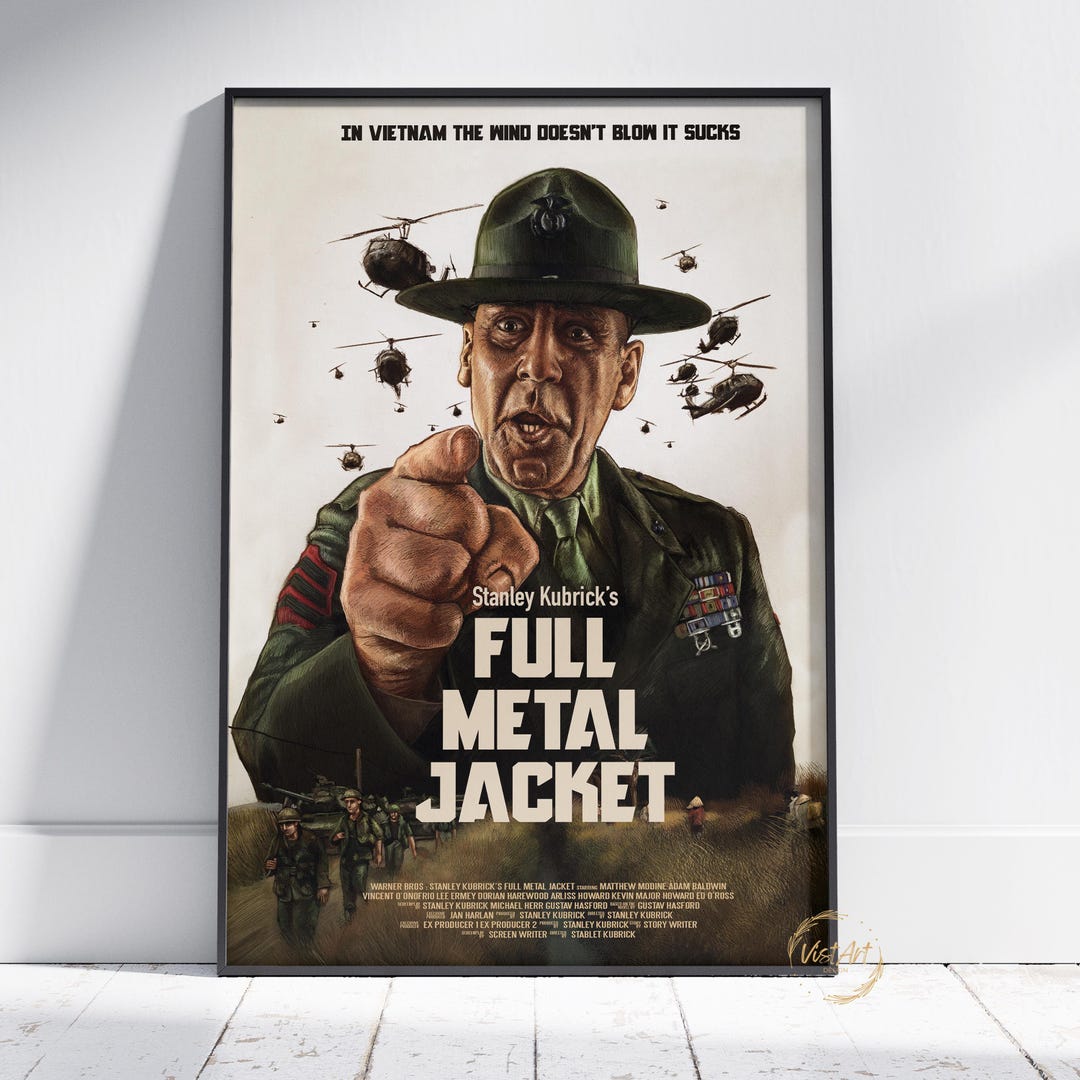 Full Metal Jacket Poster Matthew Modine Wall Art Rolled Canvas Print ...