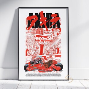 Akira Poster Shotaro Kaneda Wall Art Rolled Canvas Print High Quality ...