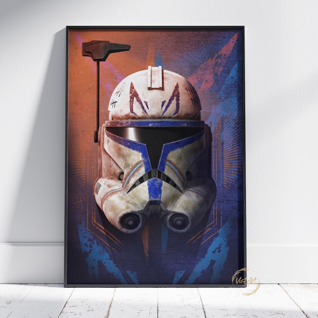The Clone Wars Helmets Poster Star Wars Wall Art Rolled Canvas Print ...