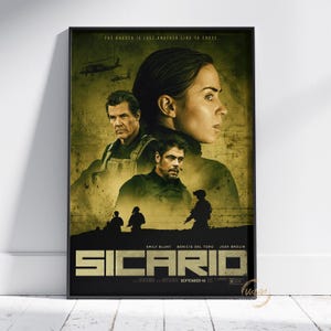 Sicario Poster Emily Blunt Wall Art Rolled Canvas Print High Quality ...