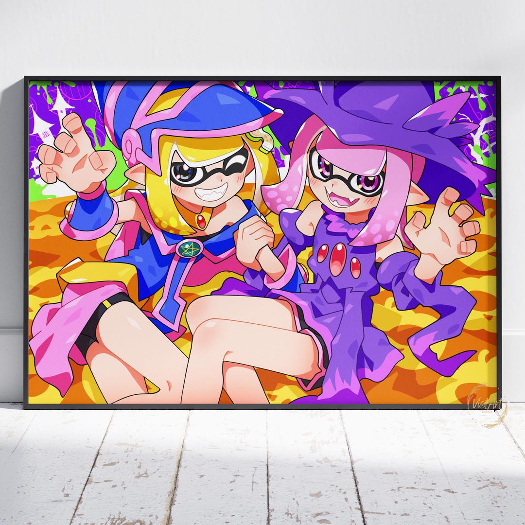 Splatoon Poster Inkling Wall Art Rolled Canvas Print High Quality Game ...