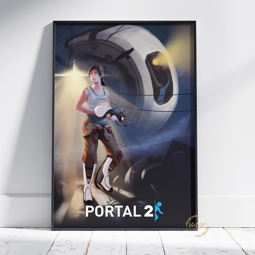 Portal Poster Chell Wall Art Rolled Canvas Print High Quality Game ...