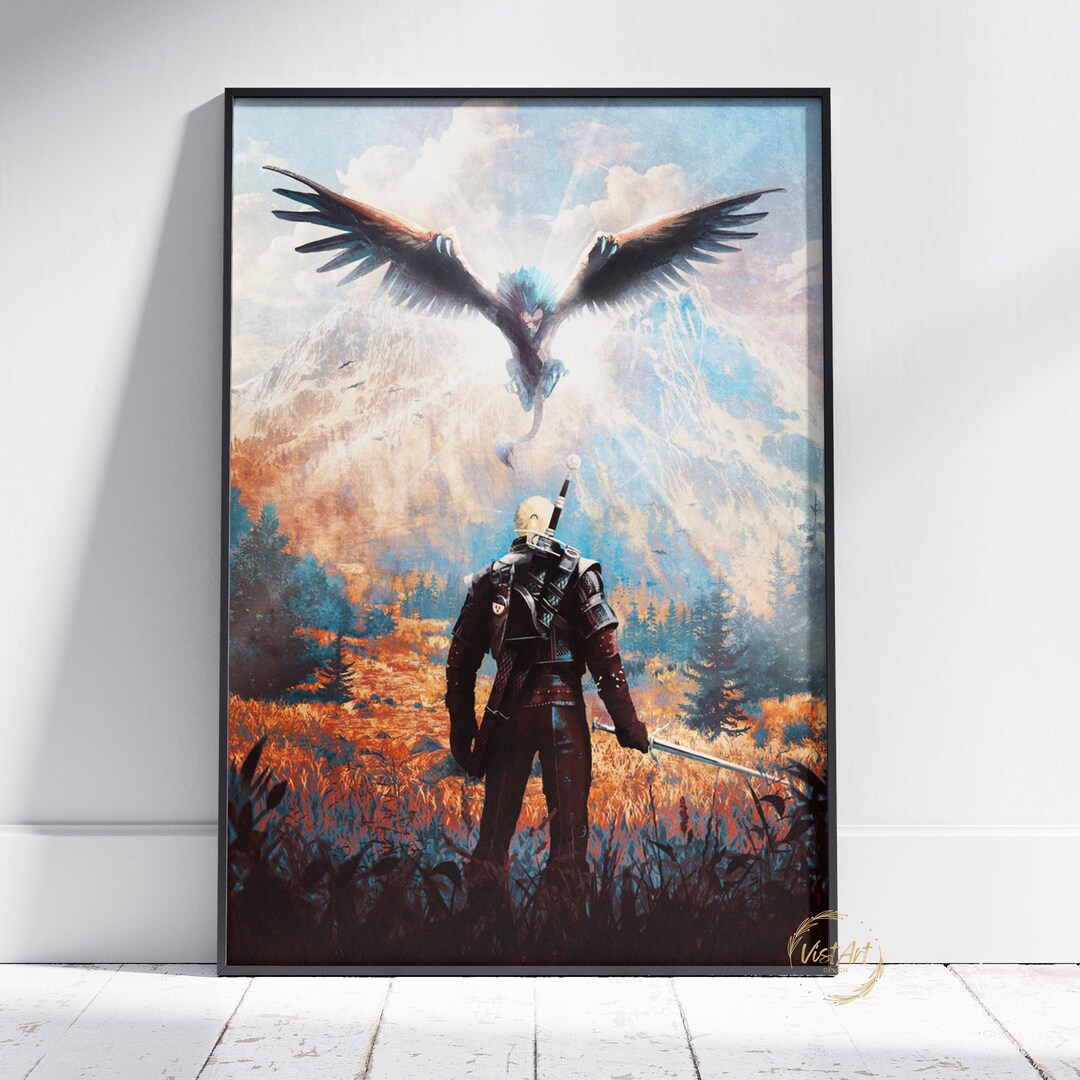 The Witcher 3 Wild Hunt Poster Geralt of Rivia Wall Art Rolled Canvas ...