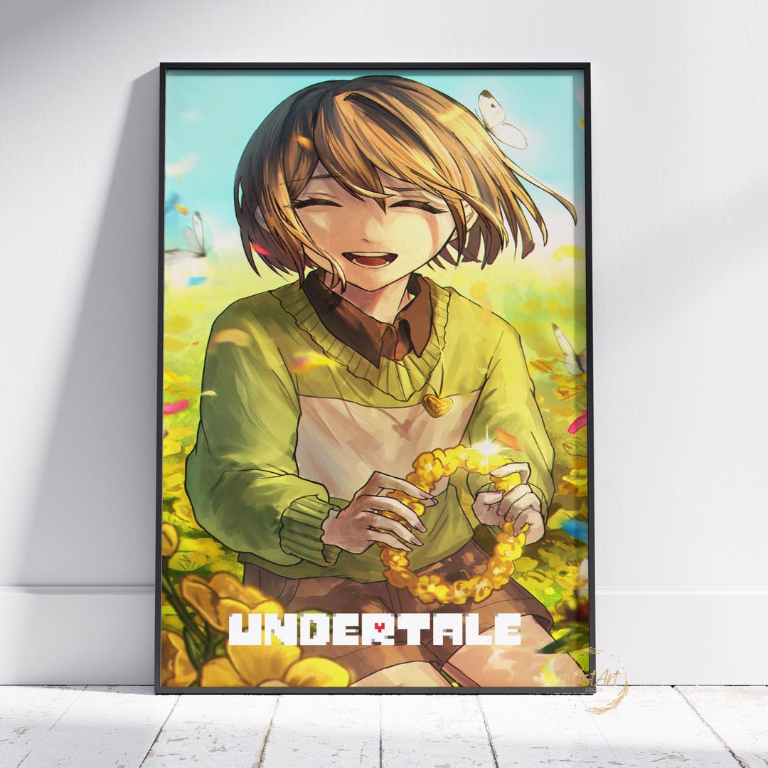 Undertale Poster Frisk Wall Art Rolled Canvas Print High Quality Game ...