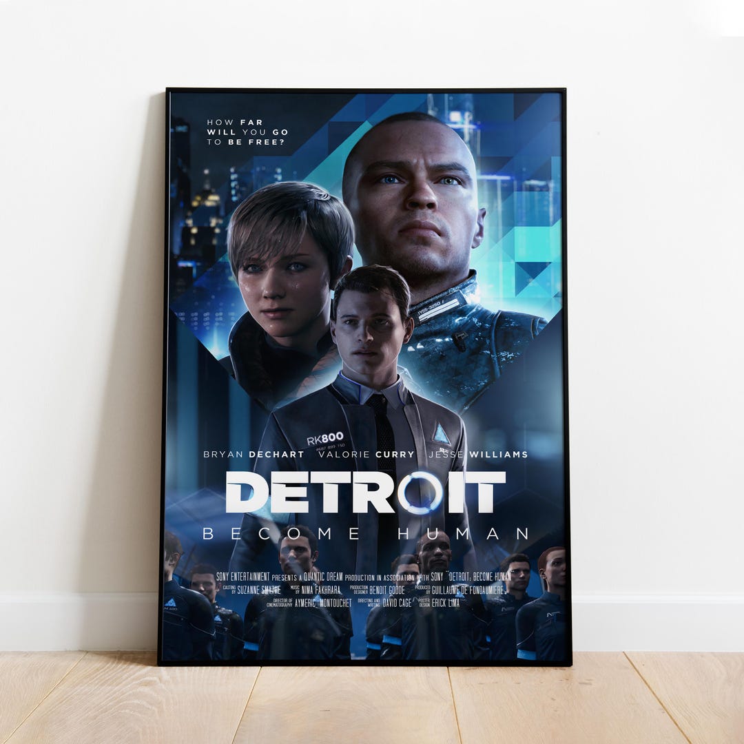 Detroit Become Human Poster Connor Wall Art Rolled Canvas Print High ...