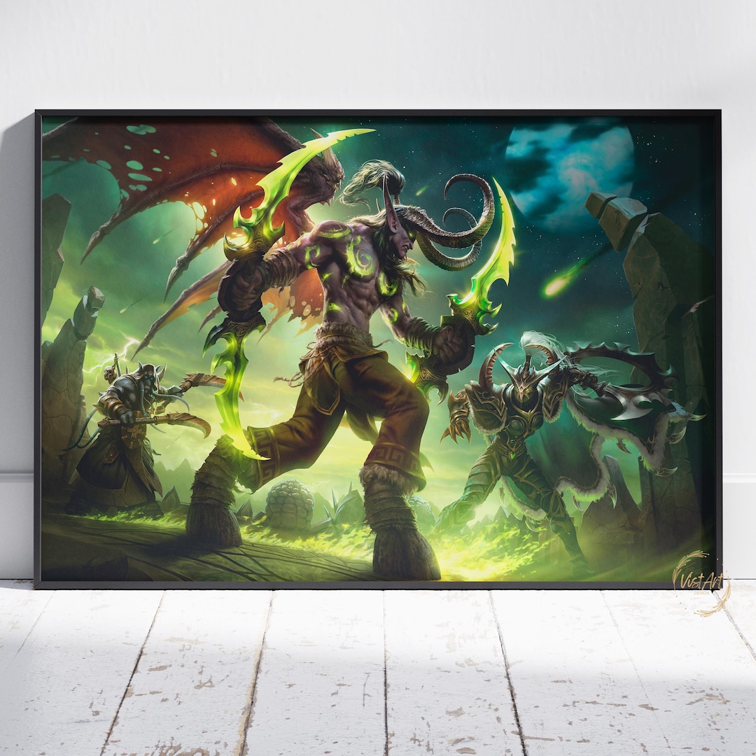 World of Warcraft Poster Stormrage Wall Art Rolled Canvas Print High ...