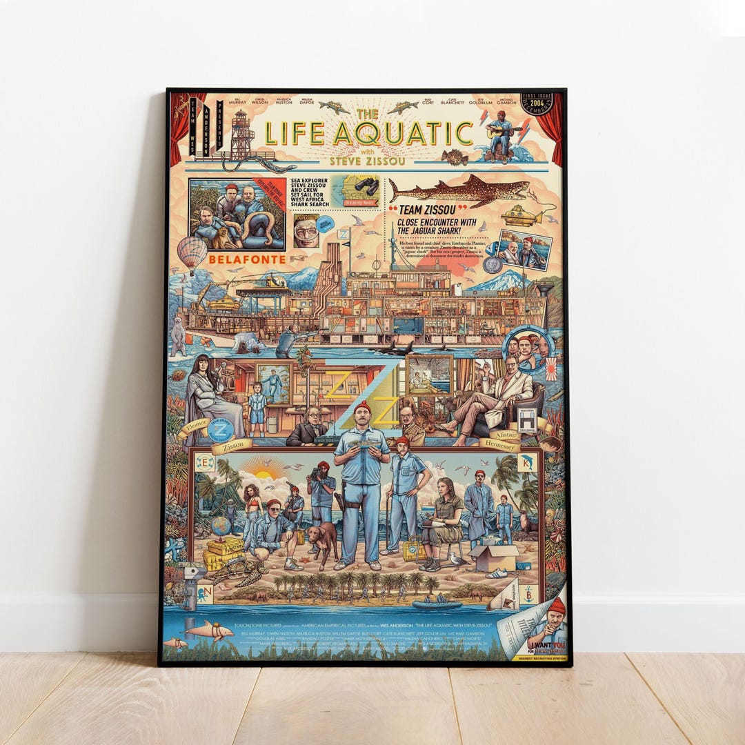 The Life Aquatic Poster Bill Murray Wall Art Rolled Canvas Print High ...
