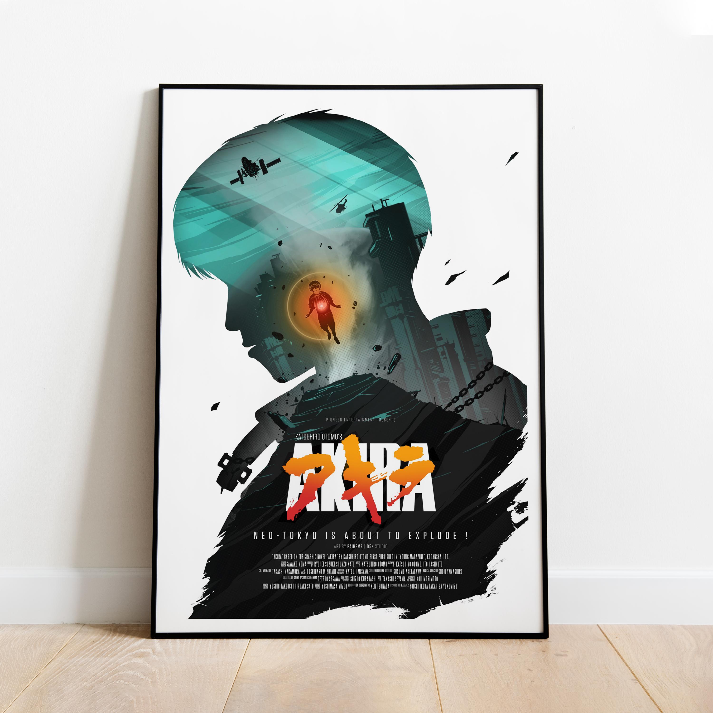 Akira Poster Shotaro Kaneda Wall Art Rolled Canvas Print High Quality ...