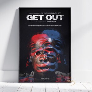 Get Out Poster Daniel Kaluuya Wall Art Rolled Canvas Print High Quality ...