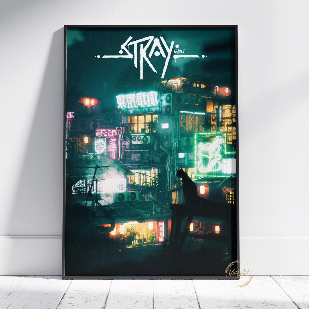 Stray Poster Adventure Game Wall Art Rolled Canvas Print High Quality ...