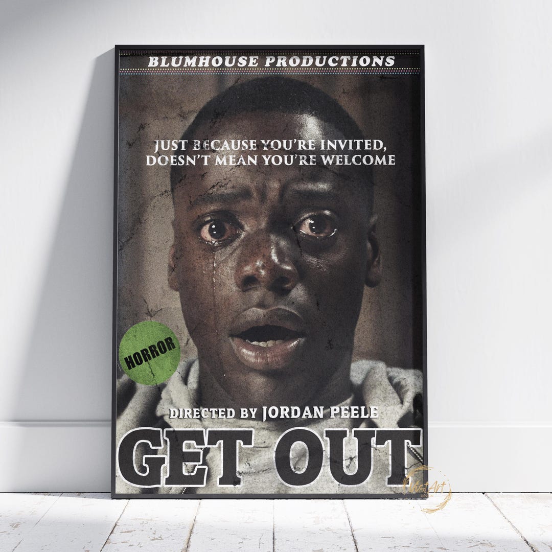 Get Out Poster Daniel Kaluuya Wall Art Rolled Canvas Print High Quality ...
