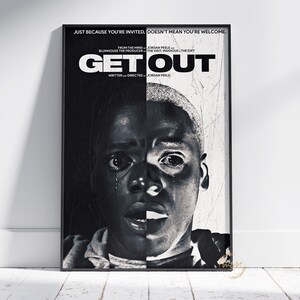 Get Out Poster Daniel Kaluuya Wall Art Rolled Canvas Print High Quality ...