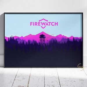 Firewatch Poster Adventure Game Wall Art Rolled Canvas Print High ...