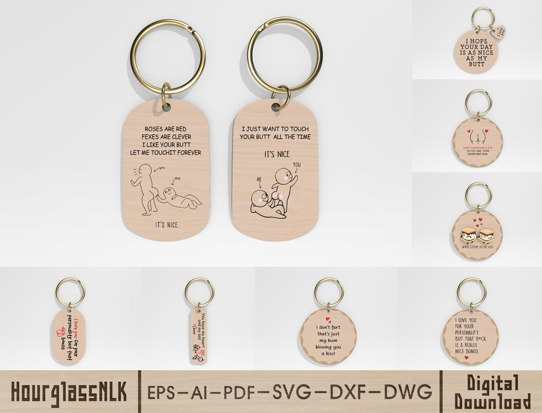 Funny Adult Humor Keychain SVG Bundle, Sarcastic Love Quotes Wooden ...
