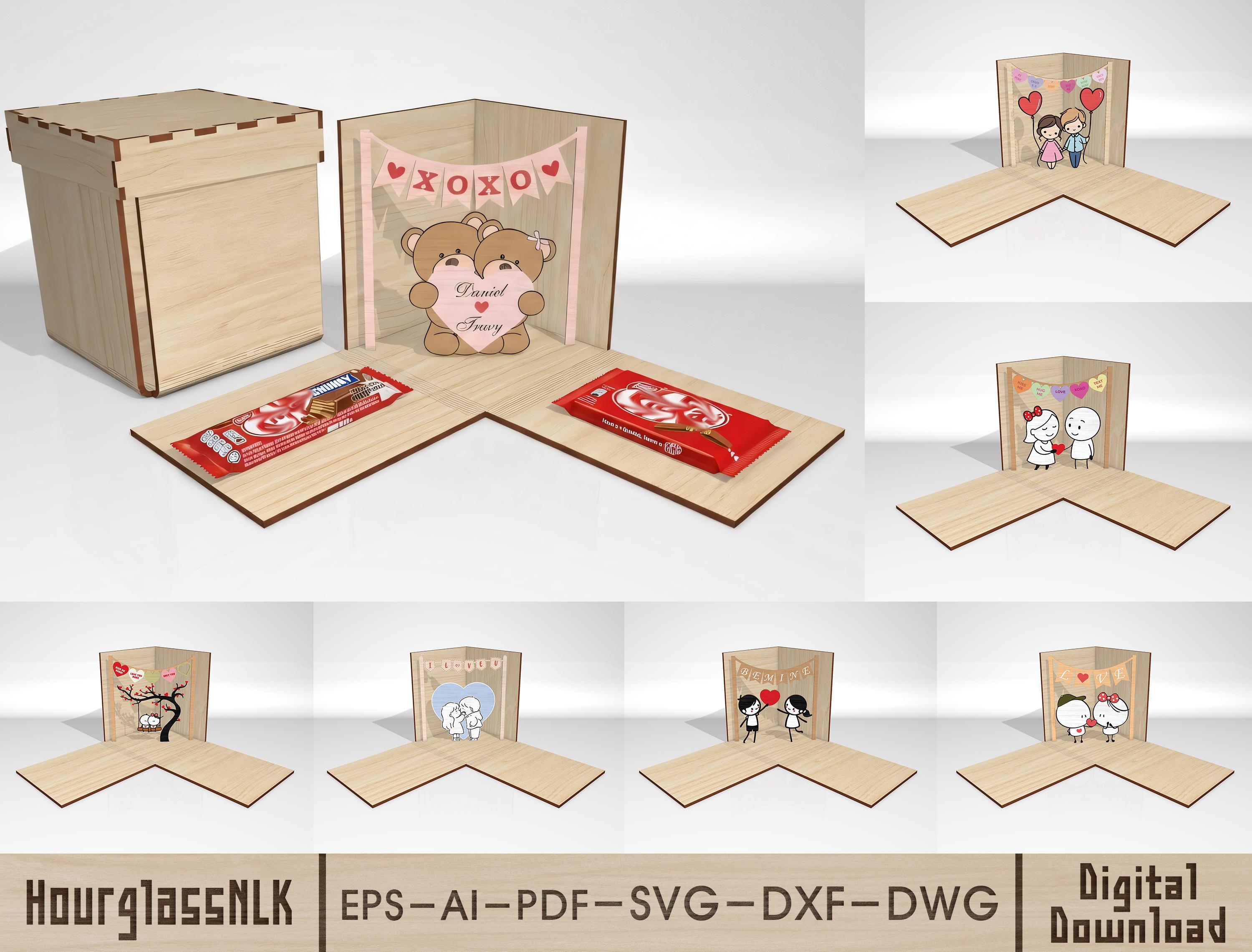 Exploding Gift Box SVG, Love Surprise Box Laser Cut File, Valentine ...