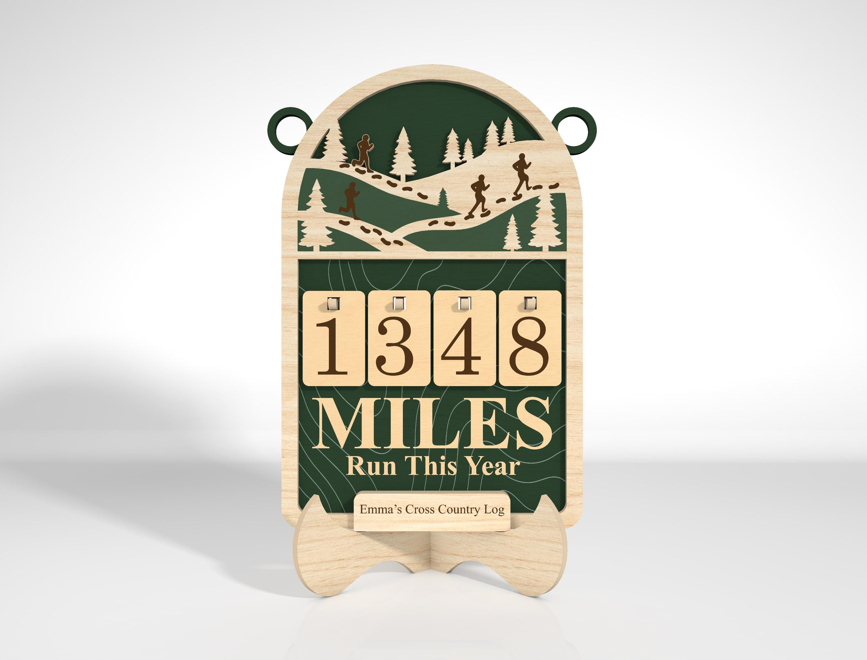 Miles Run This Year Tracker SVG, Personalized Running Log Wooden Sign ...