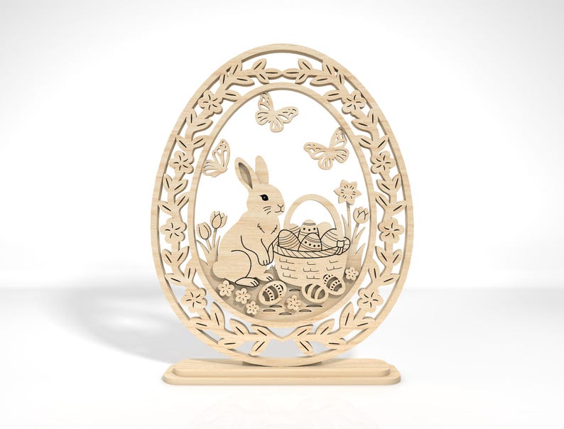 Easter Egg Tabletop SVG Bundle | Layered Bunny Spring Decor Laser Cut ...