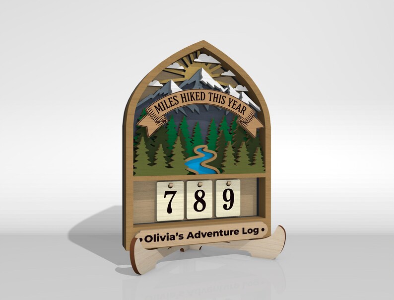 Miles Hiked This Year Tracker SVG, Hiking Miles Counter Sign ...