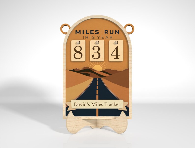 Miles Run This Year Tracker SVG, Personalized Running Log Wooden Sign ...
