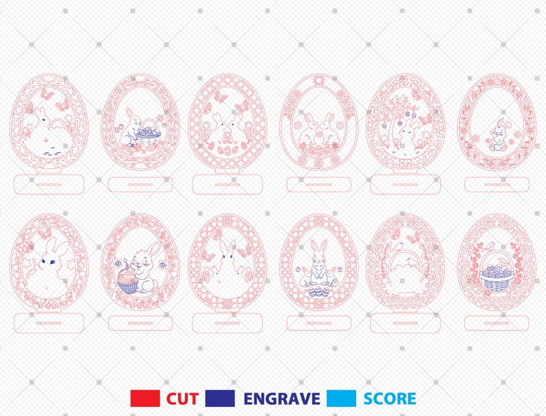 Easter Egg Tabletop SVG Bundle | Layered Bunny Spring Decor Laser Cut ...