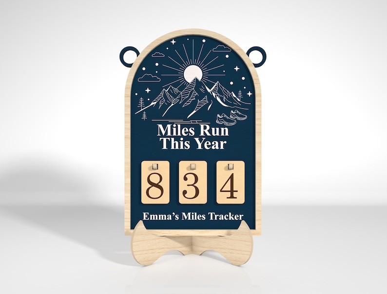 Miles Run This Year Tracker SVG, Personalized Running Log Wooden Sign ...