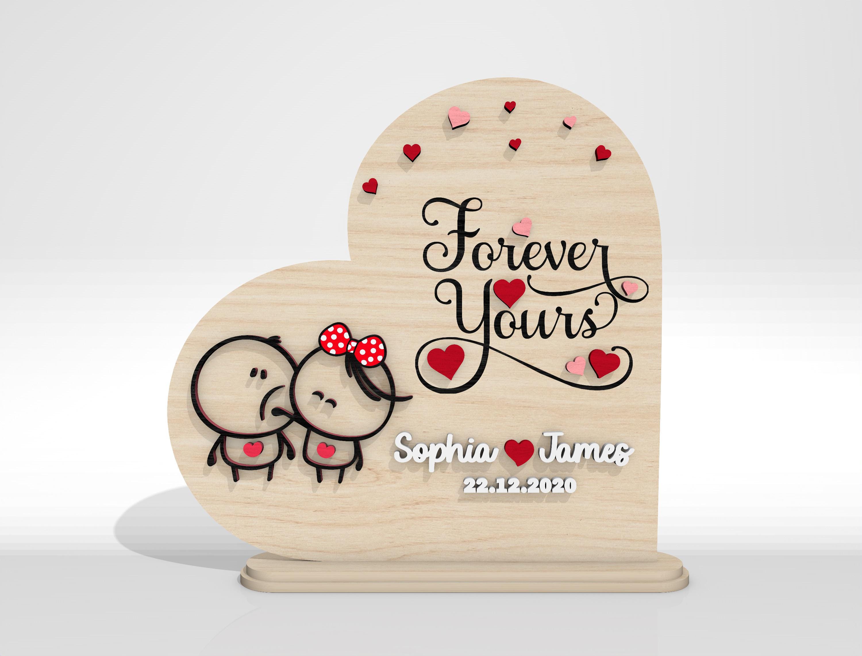 Personalized Valentine Heart SVG, Couple Love Quote Wooden, Custom ...