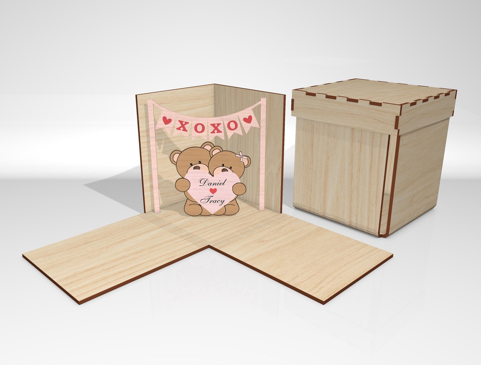 Exploding Gift Box SVG, Love Surprise Box Laser Cut File, Valentine ...