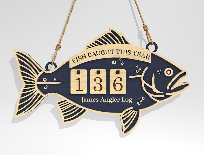 Fish Caught This Year Tracker SVG, Fishing Log Counter Sign ...