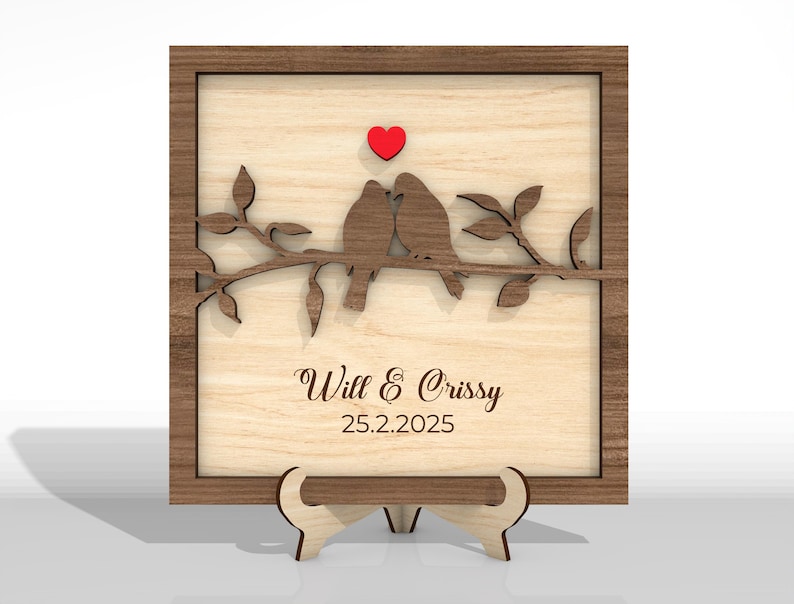 Personalized Couple Love Sign SVG, Custom Names Layered Wooden Decor ...