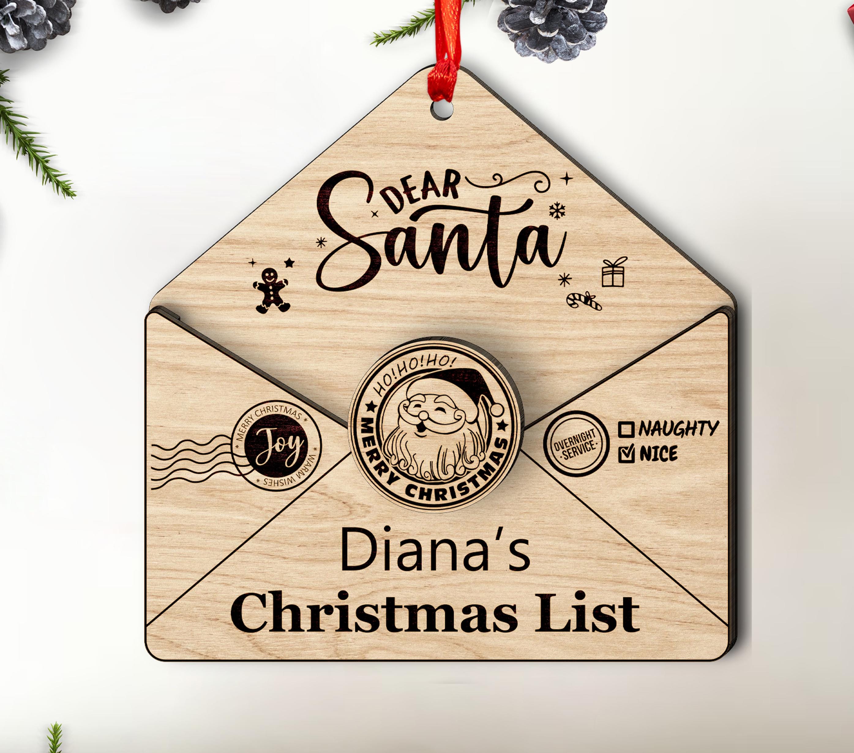 Dear Santa Ornament Svg, Letter to Santa Envelope Ornament Svg ...